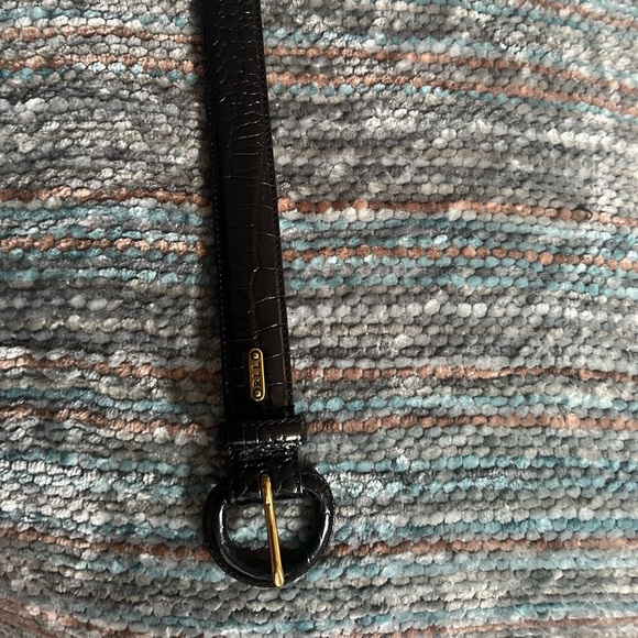 Lauren Ralph Lauren | Accessories | Rll Croco Embossed Black Belt ...